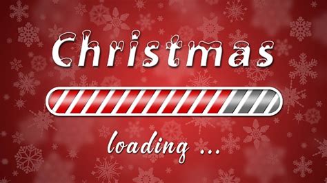 크리스마스 로딩 인사말 카드 흰색 글자 및 흐린 눈송이와 빨간색 배경에 막대를로드 0명에 대한 스톡 사진 및 기타 이미지 0