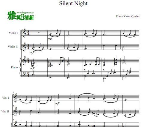 Silent Night 平安夜小提琴钢琴三重奏谱 找教案个人博客