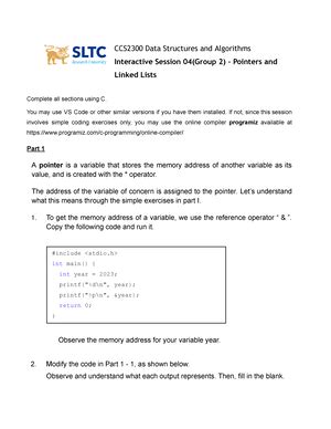 Dat Structure And Algorithms Tutorial Docx CCS Data Structures And Algorithms