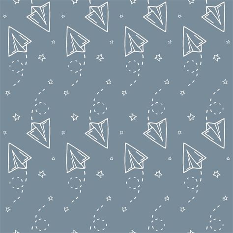 Premium Vector Seamless Pattern With Vector Paper Airplane