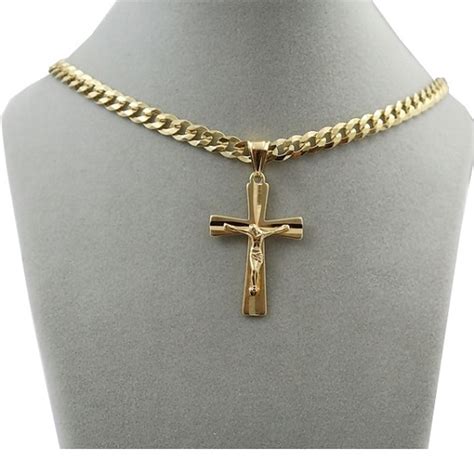 Lant Pentru Barbati Cu Cruce Amor 45cm Argint Auriu Emag Ro