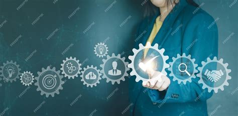 Premium Photo Business Process Management And Automation With Person