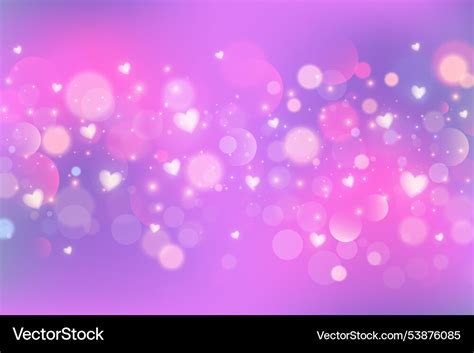 Pink And Purple Blurred Background With Hearts Vector Image