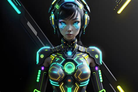 Android Girl 3d Illustration Stock Illustration Illustration Of