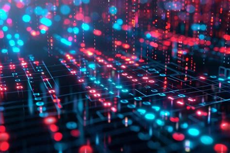 Generative Ai Image Of Digital Grid With Binary Code Pattern Abstract Wallpaper Premium Ai