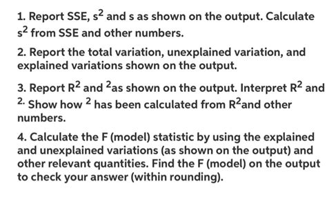 Solved EXCEL Data Analysis Output SUMMARY OUTPUT Ression Chegg Com