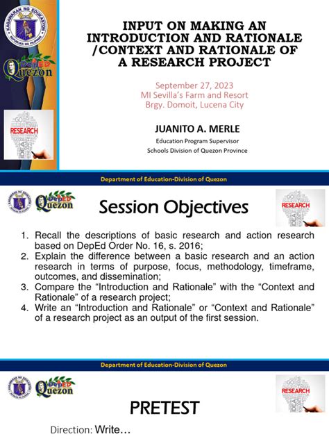 input in writing the intro rationale and context pdf theory