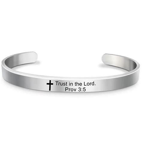 Brazalete Cl Sico De Acero Inoxidable Con Vers Culo De La Biblia Para