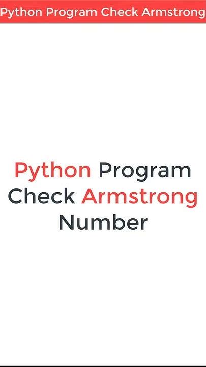 Python Program Check Armstrong Number Shorts Youtube