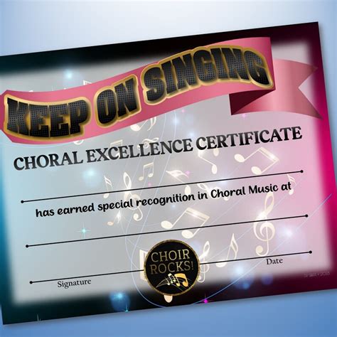 Choir Powerpoint Certificate Powerpoint Certificate Music Templates