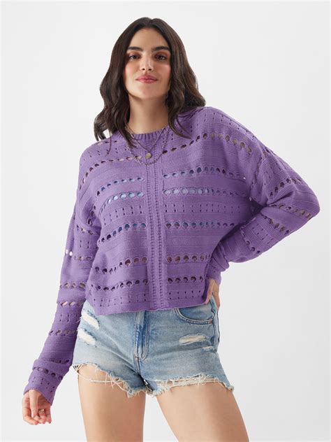 Buy Solids Periwinkle Women Oversized Sweaters Online At The Souled Store