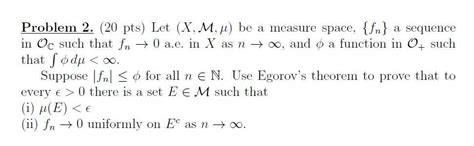 Problem 2 20 Pts Let X M U Be A Measure Space