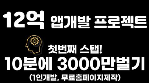 12억 글로벌 앱개발 프로젝트 첫번째스탭 무료홈페이지만들기 Youtube