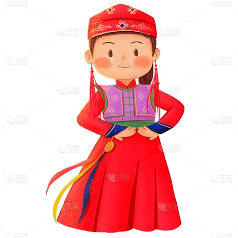 手绘 少数民族人物元素