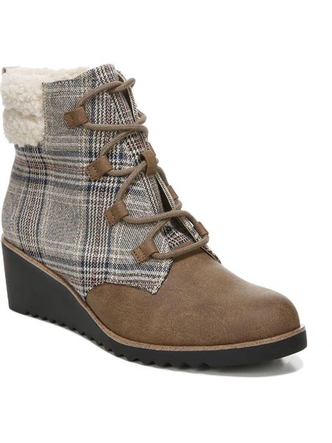 Lifestride Womens Zone Ankle Zipper Wedge Boots