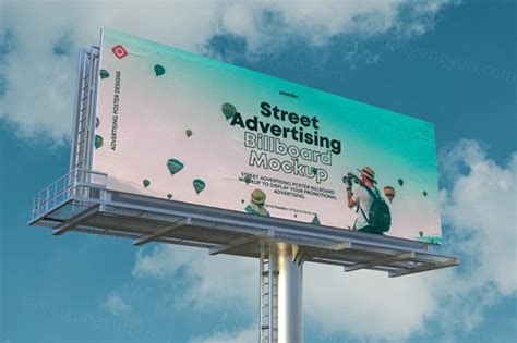 高速公路广告牌高炮海报贴图样机PSD模板 Billboard Mockup 花瓣网