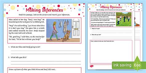 Making Inferences And Drawing Conclusions Worksheet Twinkl