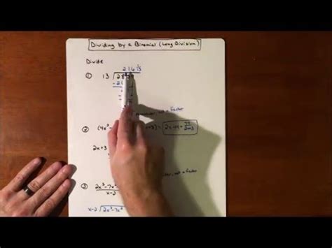 Dividing By A Binomial Long Division YouTube