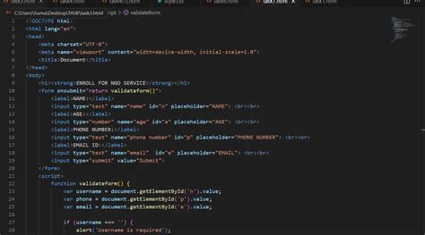 suma m on linkedin task 7 form validation created a form with input