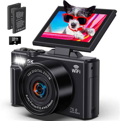 Pedtail 5k Digital Camera 75mp Digital Cameras For Photography
