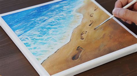 Easy Way To Paint A Beach Scene Acrylic Painting For Beginners Youtube