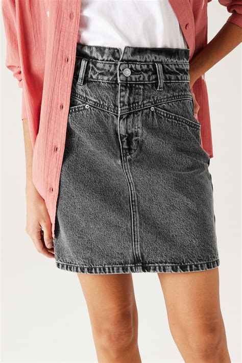 Short Denim Skirt Grey Denim