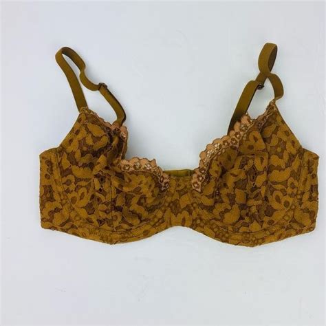 Victorias Secret Body Unlined Demi Yellow Lace Bra S Gem