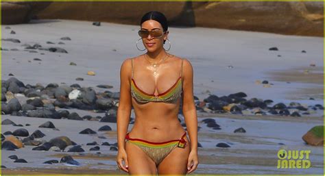Kim And Kourtney Kardashian Wear Tiny Bikinis On The Beach In Mexico