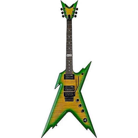 Used Dean Dime Slime Razorback Usa Solid Body Electric Guitar Green