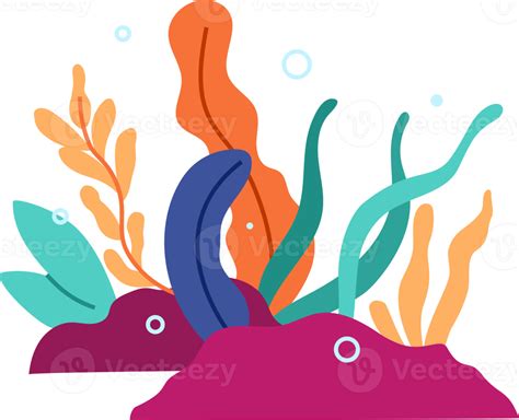 Ilustración Dibujada A Mano De Un Paisaje Del Mundo Submarino En Estilo