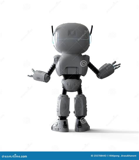 Small Robot Assistant Hand Extend Stock Illustration Illustration Of