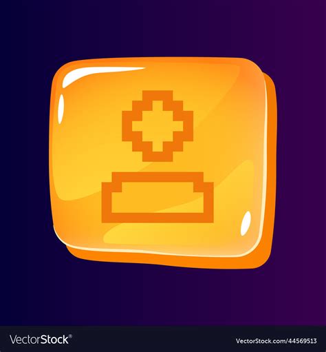 Avatar Glossy Ui Button With Pixelated Icon Vector Image