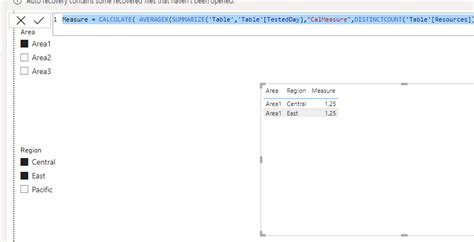 Solved Create A Measure To Show Averagex Value Of Two Fie