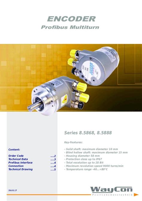 Pdf Profibus Multiturn Encoder Waycon Biz · Profibus Encoder
