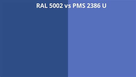 Ral 5002 Vs Pms 2386 U Ral Colour Chart Uk