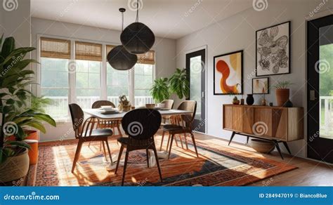 Interior Design Inspiration Of Mid Century Modern Bohemian Style Dining