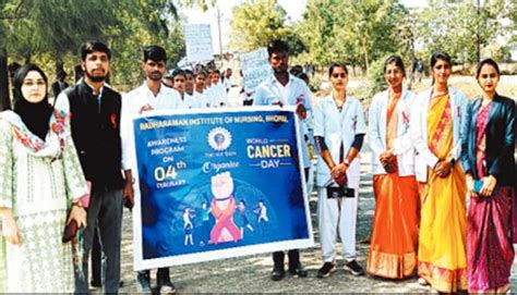 Nursing Students Take Out Cancer Awareness Rally Central Indias
