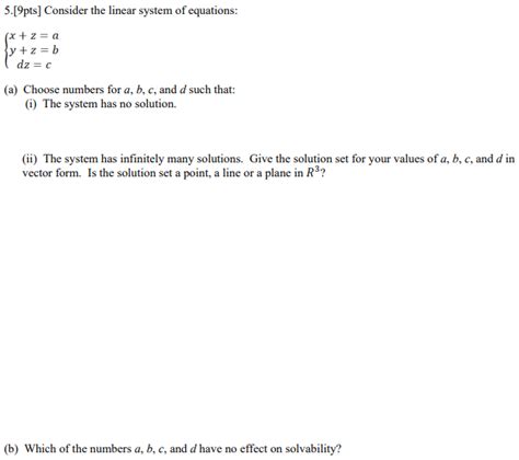 Solved 5 9pts Consider The Linear System Of Equations X