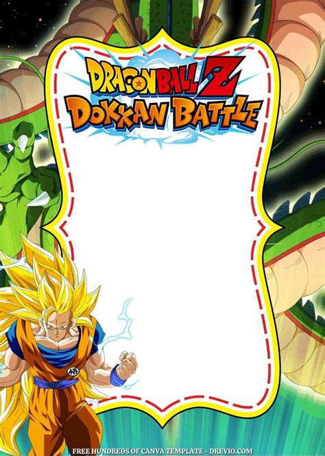 20 Dragon Ball Z Dokkan Battle Canva Birthday Invitation Templates