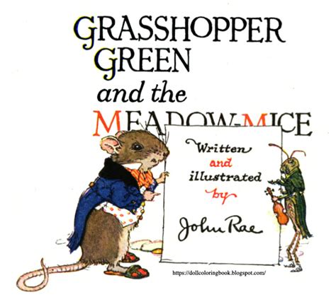 The Story Of Grasshopper Green And The Meadow Mice Doll Coloring And Crafts