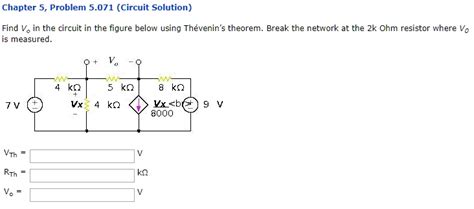 Solved Find V0 In The Circuit In The Figure Below Using ThÃ©venins