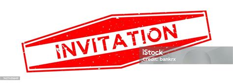 그런 지 빨간색 초대장 단어 육각형 고무 씰 스탬프 흰색 바탕에 결혼 의식에 대한 스톡 벡터 아트 및 기타 이미지 결혼 의식 결혼식 하객 낱말 Istock