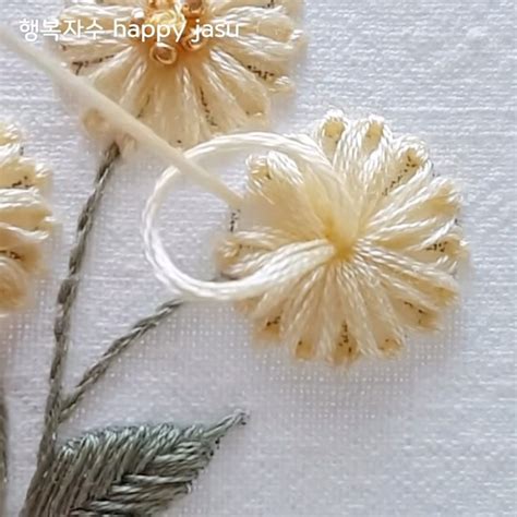 행복자수 Happy Jasu 레이지 데이지 스티치 Lazy Daisy Stitch 행복자수 프랑스자수 레이지데이지스티치 Happyjasu