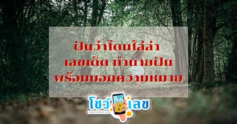ฝันว่าโดนไล่ล่า ทำนายว่าอย่างไร ตีเลขเด็ด ตามความฝันแม่น ๆ ได้ที่นี่