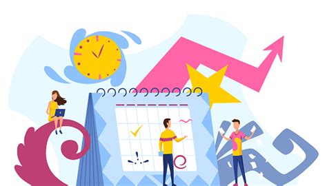 사람들 계획 개념입니다 기업가 정신 및 코스 작성 캠페인과 일정 계획 비즈니스 미팅 및 이벤트 조직 프로세스 사무실 작업 벡터 만화 일러스트 가공의 인물에 대한 스톡 벡터