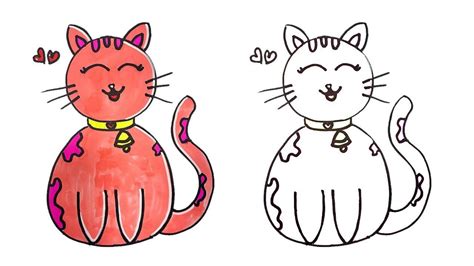 How To Draw A Cute Cat Very Very Easy Youtube