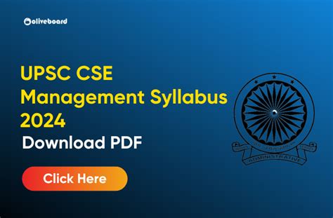Upsc Management Syllabus 2024 For Paper 1 And 2 Download Pdf