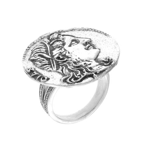 Inel Din Argint Moneda Persephone Tetradrachm 12 12 Argint Accent