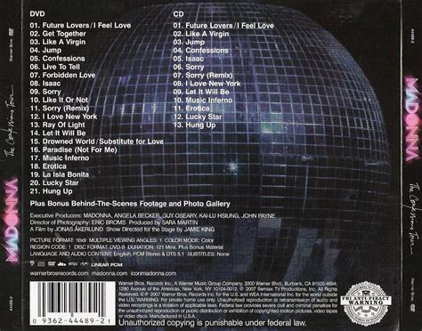 Car Tula Trasera De Madonna The Confessions Tour Portada