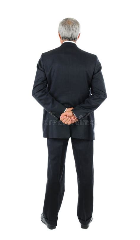 Standing Middle Aged Businessman Hands Behind Back Stock Photos Free